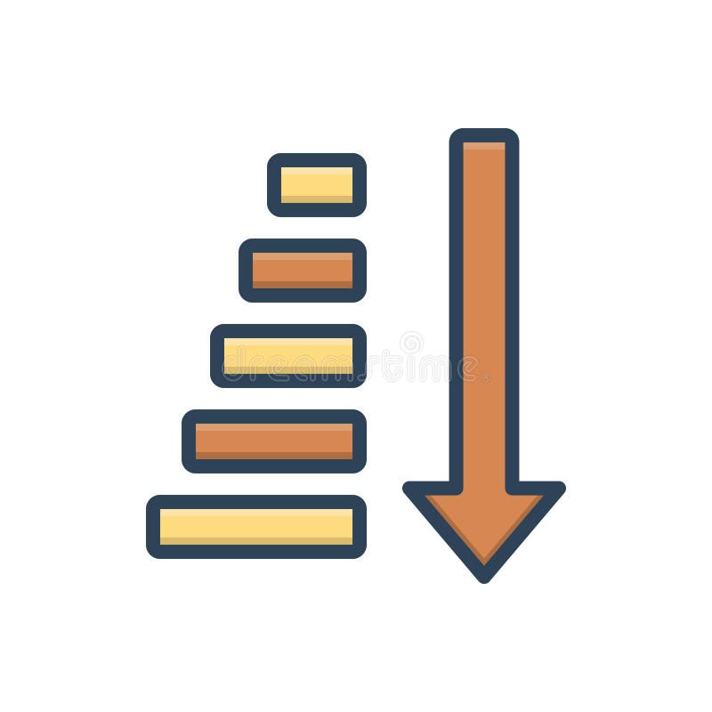 Color Illustration Icon for Sort, Filter and Descending Stock ...