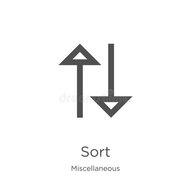 Sort Icon Vector from Miscellaneous Collection. Thin Line Sort Outline ...