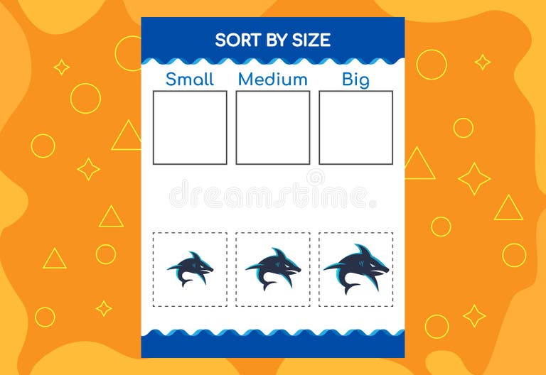 Sort Images by Size. Educational Worksheet for Kids Stock Vector ...