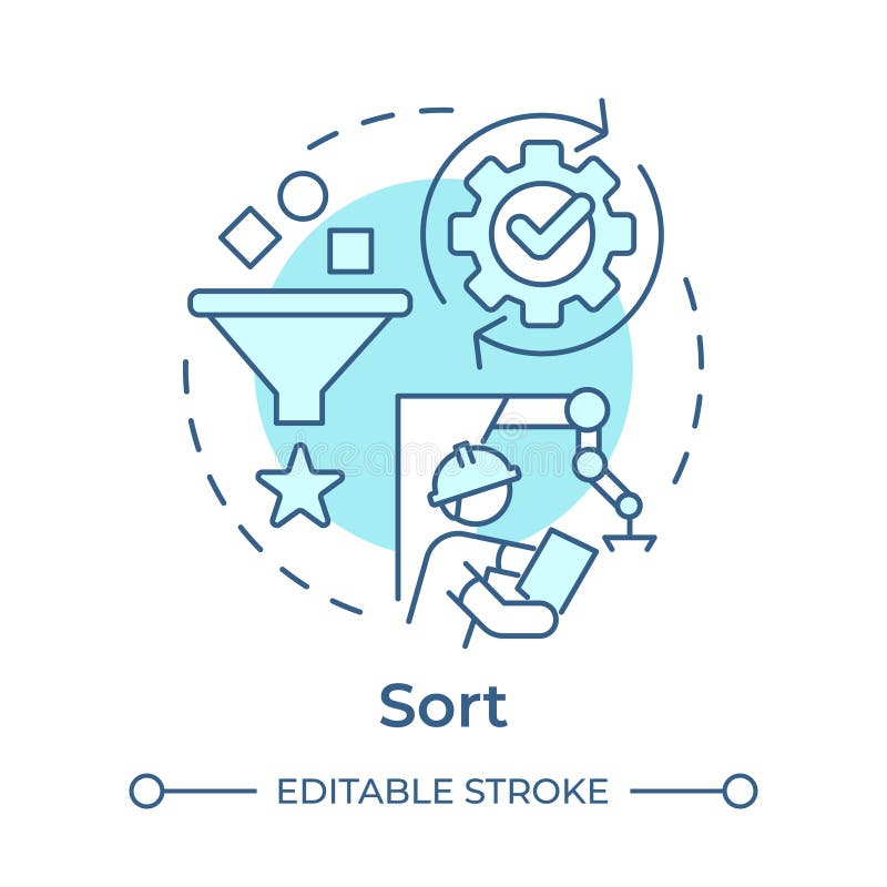 Sort Light Blue Concept Icon Stock Vector - Illustration of management ...