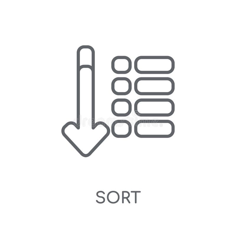 Sort Linear Icon. Modern Outline Sort Logo Concept on White Back Stock ...