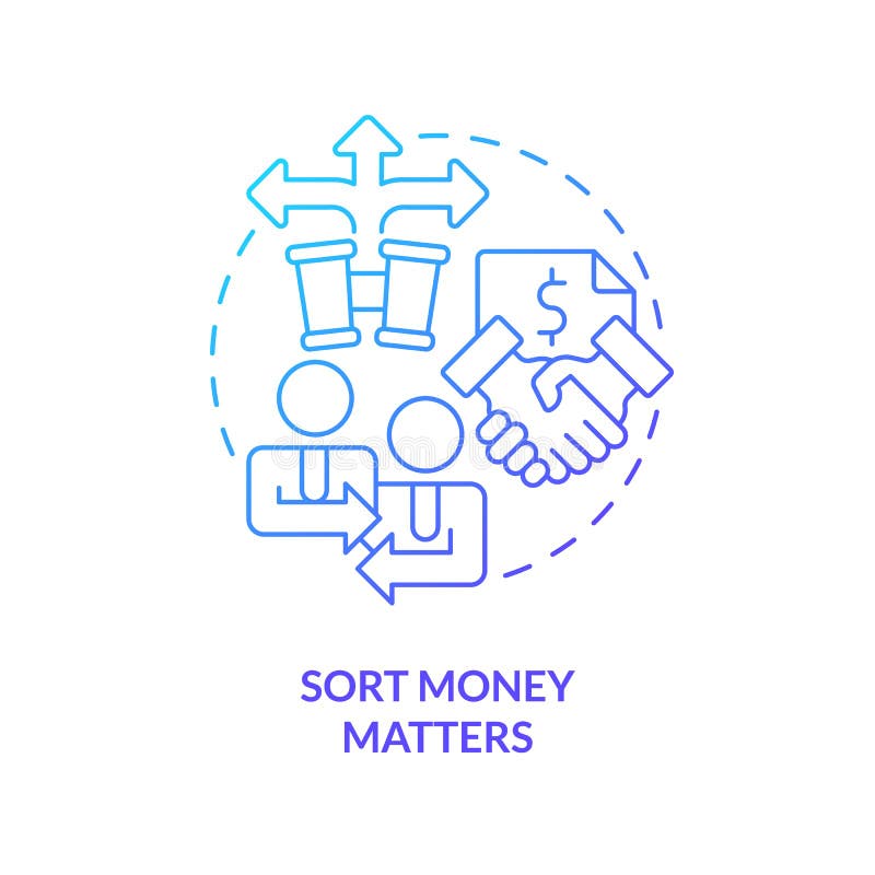 Sort Money Matters Blue Gradient Concept Icon Stock Vector ...