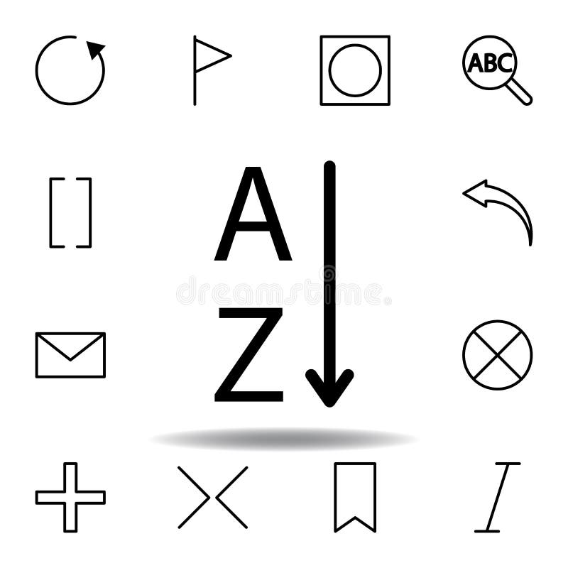 Sort Text , Word a and Z Icon. Can Be Used for Web, Logo, Mobile App ...