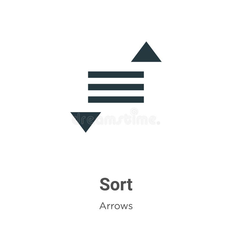 Sort Vector Icon on White Background. Flat Vector Sort Icon Symbol Sign ...