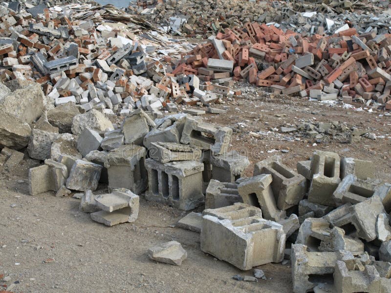 Sorted Building Rubble stock image. Image of demolish - 5985639