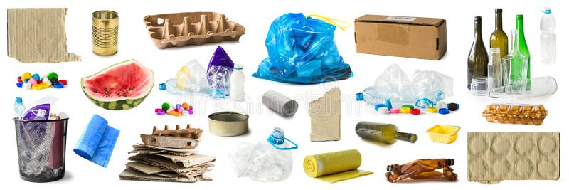 Sorted garbage collage stock photo. Image of recycle - 240216882