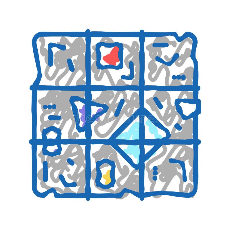 Sorted Garbage Cube Icon Doodle Illustration Stock Illustration ...
