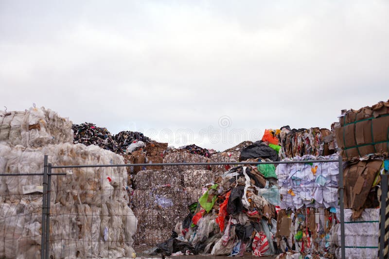 Sorted garbage at the dump stock photo. Image of pollution - 346995622