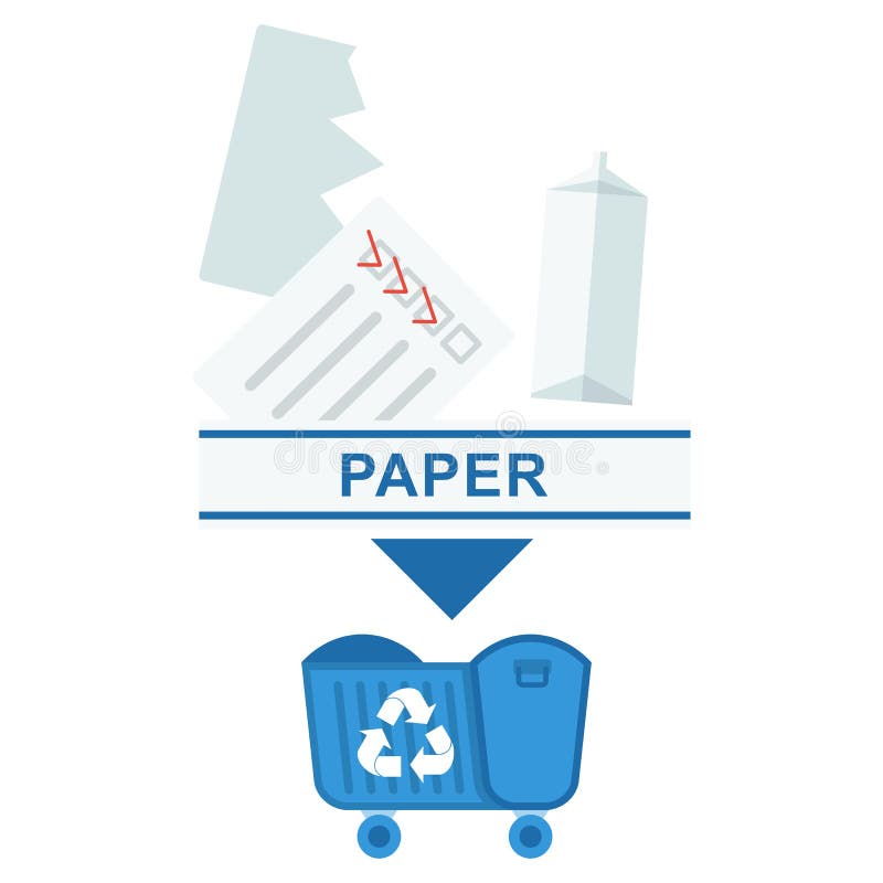 Sorted garbage paper stock vector. Illustration of recycle - 85572885