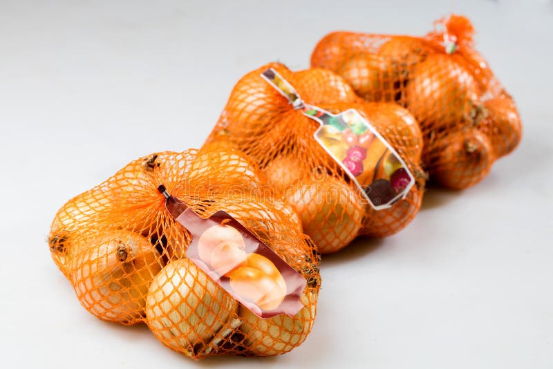 Sorted and packaged onions stock image. Image of sale - 86573489