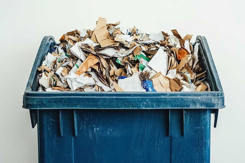 Sorted Recyclable Materials Inside Dig Open Blue Container, with Paper ...