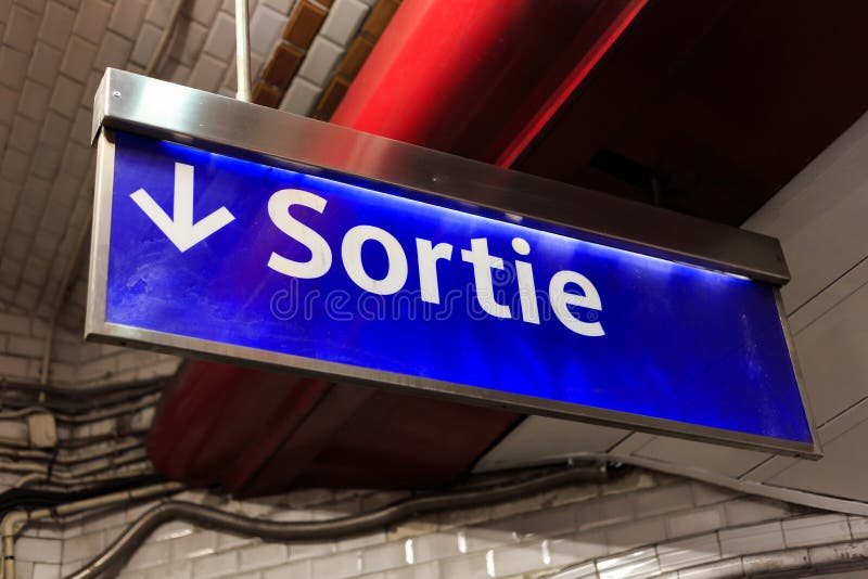 Sortie stock photo. Image of paris, instruction, exit - 52760142