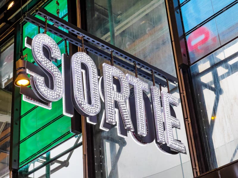 Sortie French Sign - Exit or Evening in the Store Stock Photo - Image ...