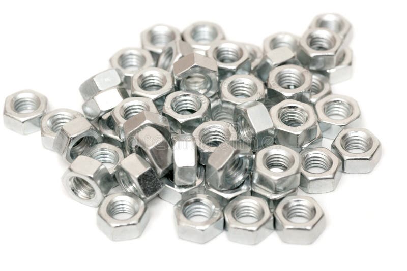 Sortierte Schraubenmuttern stockfoto. Bild von metall - 22539242