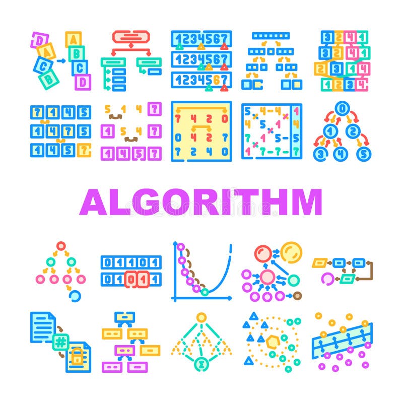 Sorting Algorithm Data Filter Icons Set Vector Stock Illustration ... Sorting Algorithm Data Filter Icons Set Vector Stock Illustration ...