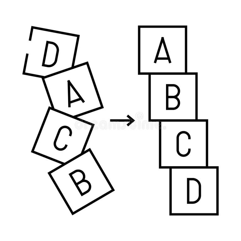 Sorting Algorithm Line Icon Vector Illustration Stock Illustration Illustration Of Color