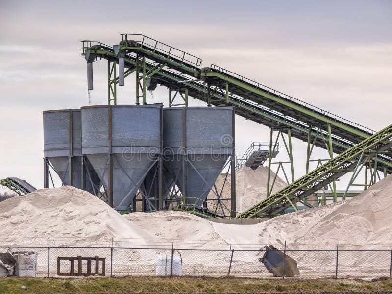Sand Sorting Machine Under Blue Clouded Sky Stock Image - Image of area ...