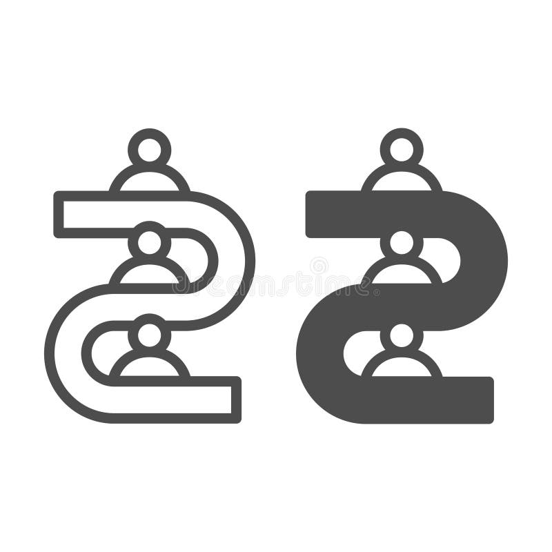 Sorting Conveyor with People Line and Solid Icon, Manufacturing Team ...