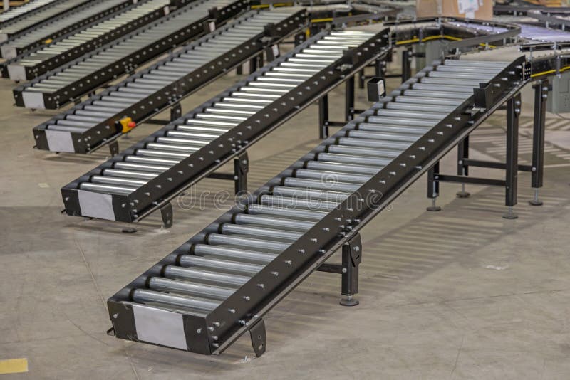 Sorting Conveyor Warehouse stock photo. Image of roller - 239973188