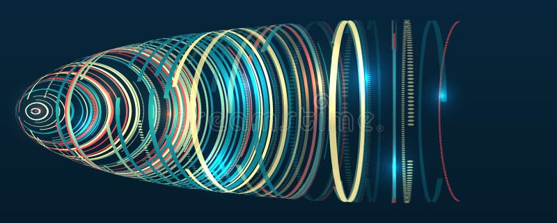 Sorting Data. Vector Waves Technology Background. Abstract Stream Information with Lines Array ...