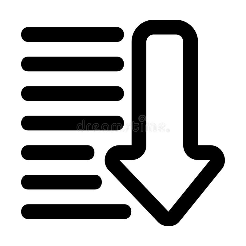 Sorting Descending Icon in Line Style for Any Projects Stock Vector ...