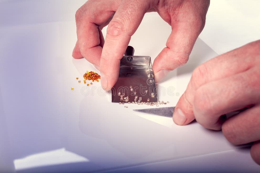 Sorting of diamonds stock photo. Image of jeweler, investment - 123661800