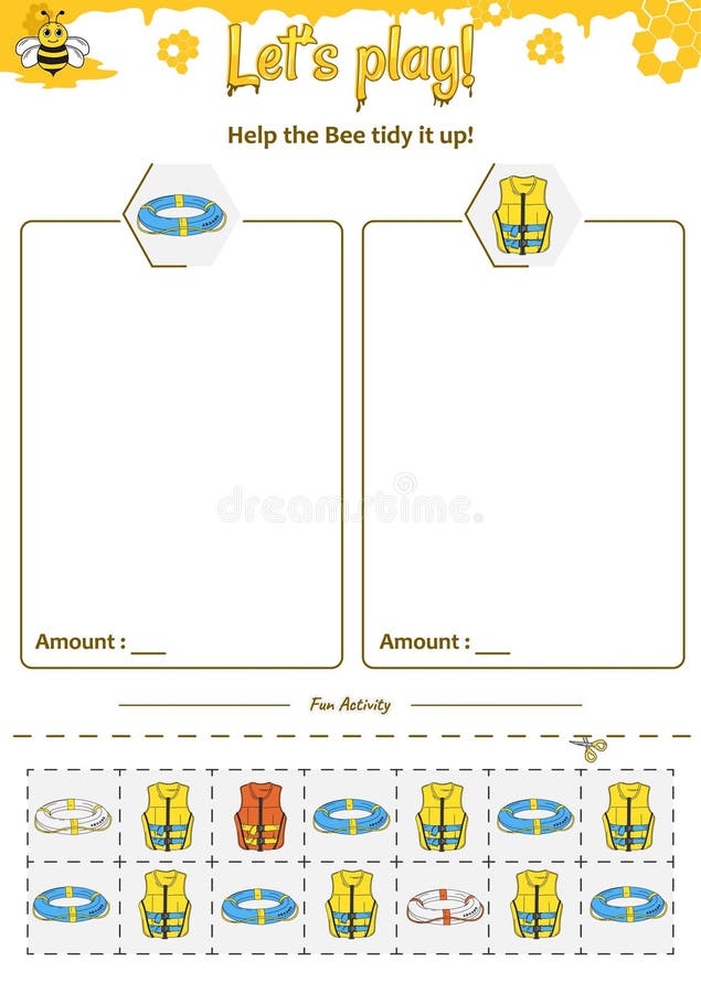 Sorting game help the Bee stock vector. Illustration of screenshot ...