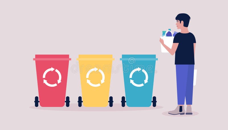 Sorting garbage stock illustration. Illustration of trash - 205168740