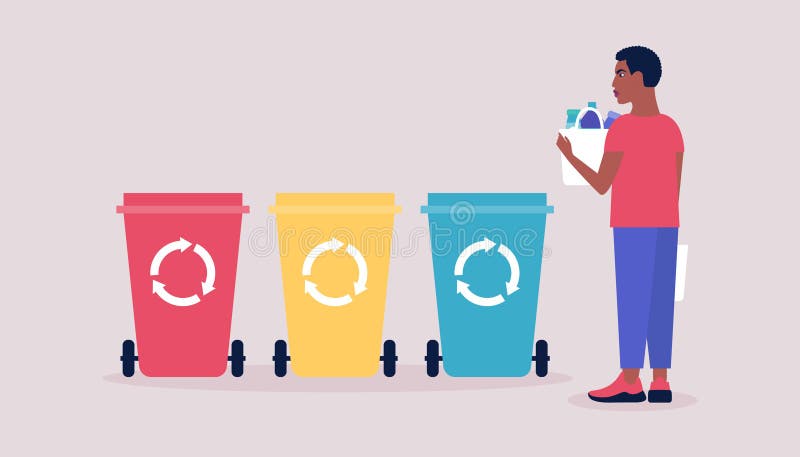 Sorting garbage stock illustration. Illustration of glass - 205168765