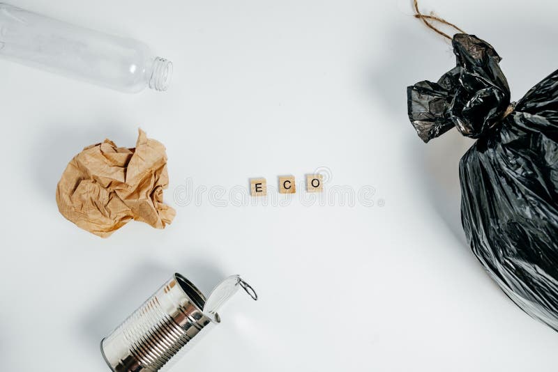 Sorting of Garbage Types. Waste Management Concept on White Bac Stock ... Sorting of Garbage Types. Waste Management Concept on White Bac Stock ...
