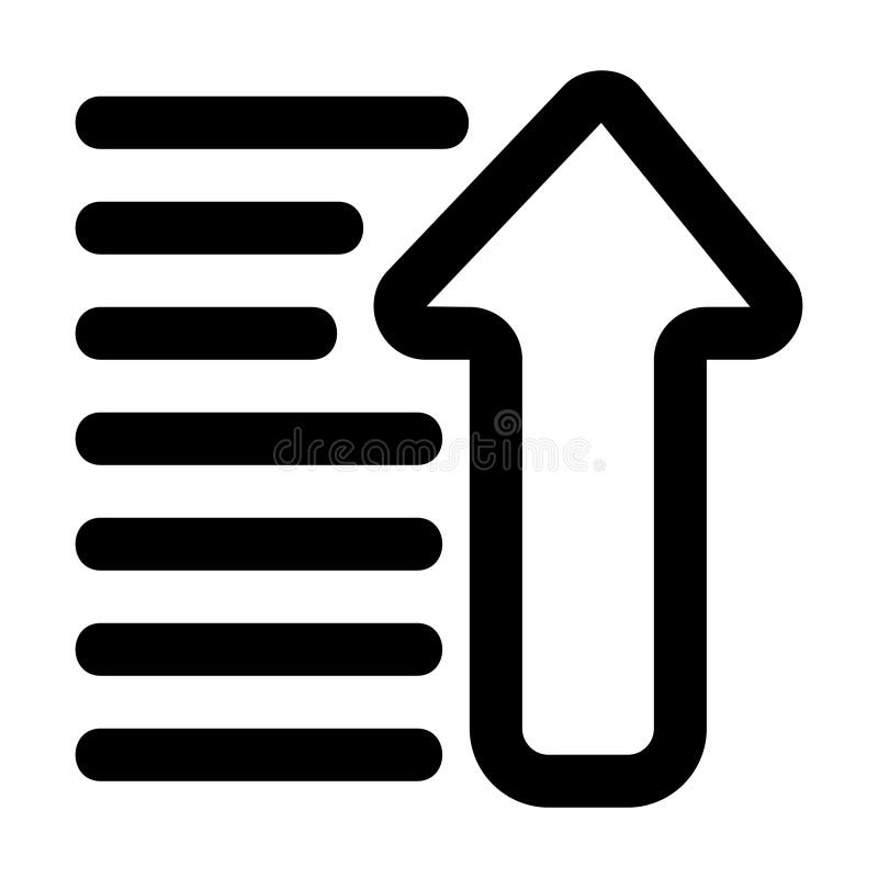 Ascending Sorting Icon of 3 Types Color, Black and White, Outline ...
