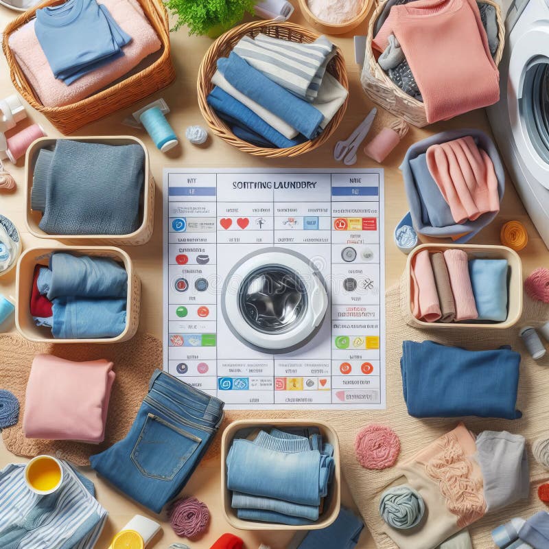 27 Sorting Laundry Separating Clothes by Color Fabric Stock Photo ...