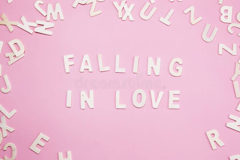 Sorting Letters Fall in Love on Pink. Stock Image - Image of type, love ...