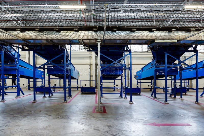 Sorting Line in Large Warehouse Stock Image - Image of merchandise ...