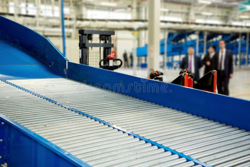 Sorting Line in Large Warehouse Stock Photo - Image of convey, industry ...