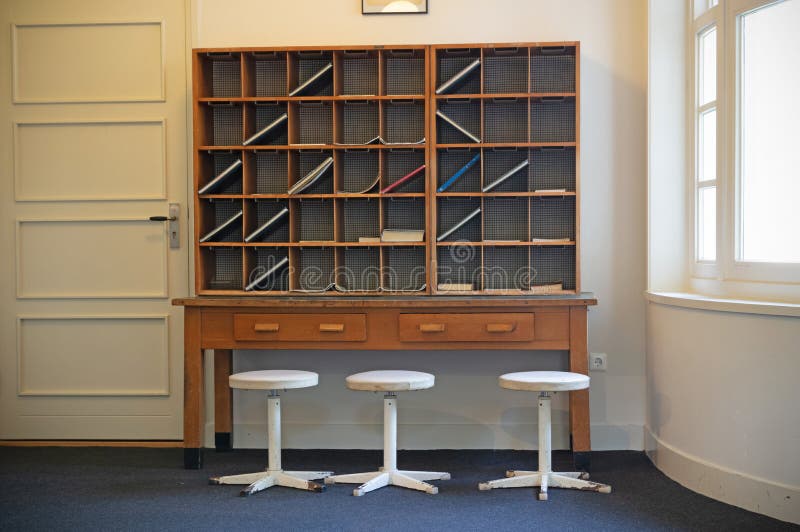 Sorting Mail, the Inside of a Vintage Postoffice Stock Photo - Image of ...