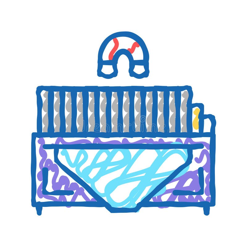 Garbage Sorting Machine Icon Doodle Illustration Stock Vector ...