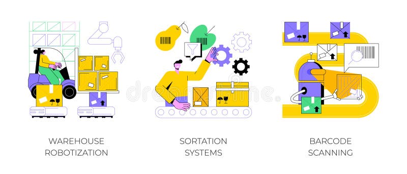 Sorting Parcels Abstract Concept Vector Illustrations. Stock Vector ...