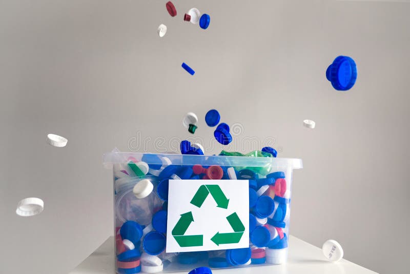Sorting Plastic Bottle Caps and Lids Recyclable Materials for Recycling ...