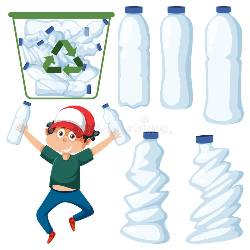 Sorting Plastic Bottles for Recycling Concept Stock Vector ...