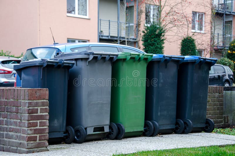 Sorting Plastic Outdoor Dumpsters Stock Image - Image of garbage ...
