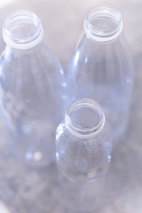 Sorting Plastic Waste at Home. Plastic Transparent Bottles are Selected ...