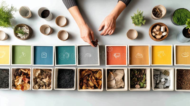 Sorting of Recyclable Materials into Labeled Bins on Clean Table Using ...