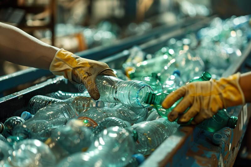 Sorting Recyclable Plastic Bottles at a Facility Stock Photo - Image of ...