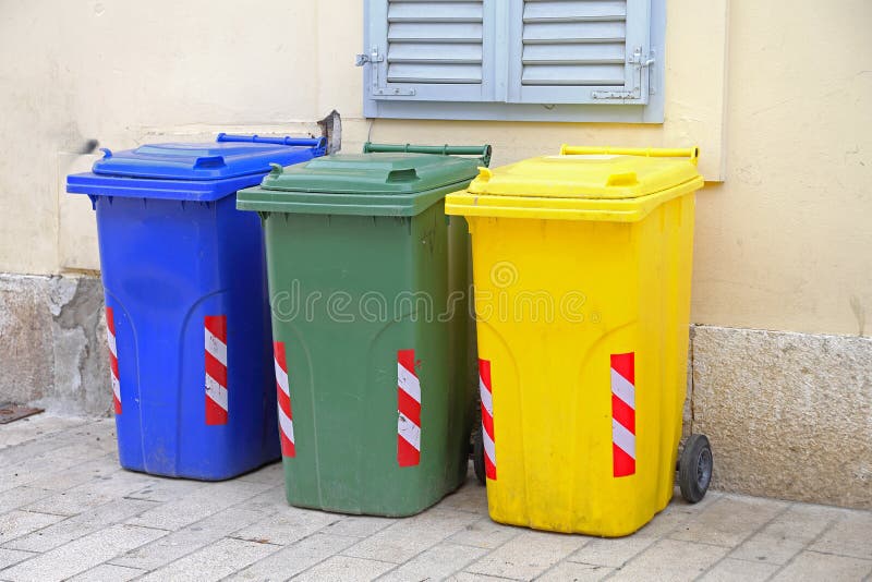 Sorting Recycle Bins stock image. Image of household - 212345057
