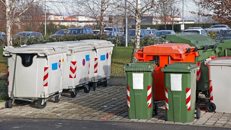 Sorting Recycling Bins Italy Stock Image - Image of trash, environment ...