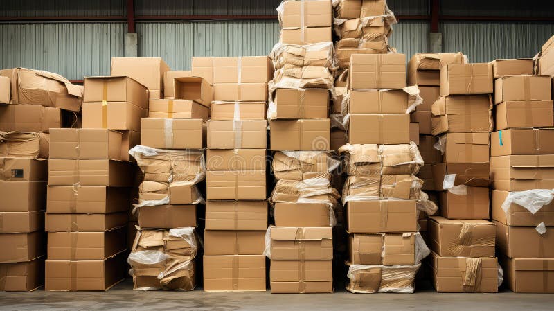 Sorting Stacked Cardboard Boxes Stock Illustration - Illustration of ...