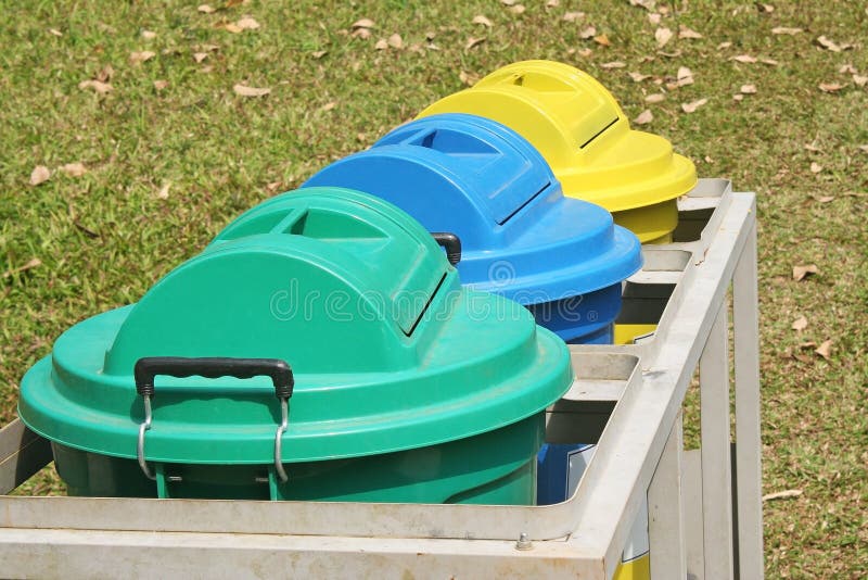 Sorting trash cans stock image. Image of dustbin, recyclable - 134638273