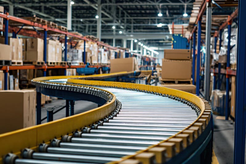 In Sorting Warehouse, Conveyor Belts are Used As Conveyor System Stock ...