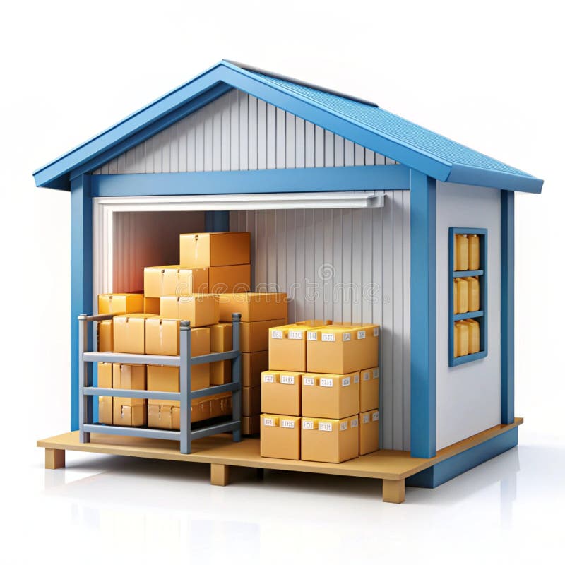 Sorting warehouse 3D icon stock illustration. Illustration of ...